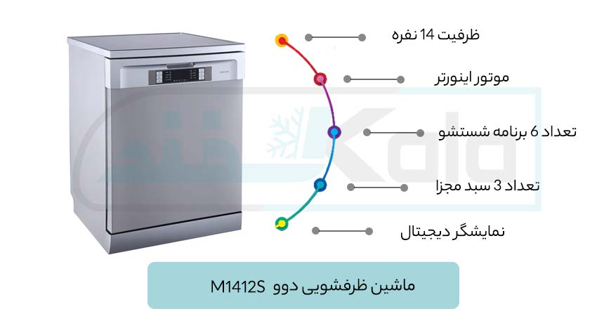 ماشین ظرفشویی دوو 1412 مدل DDW-M1412S - اسفند کالا